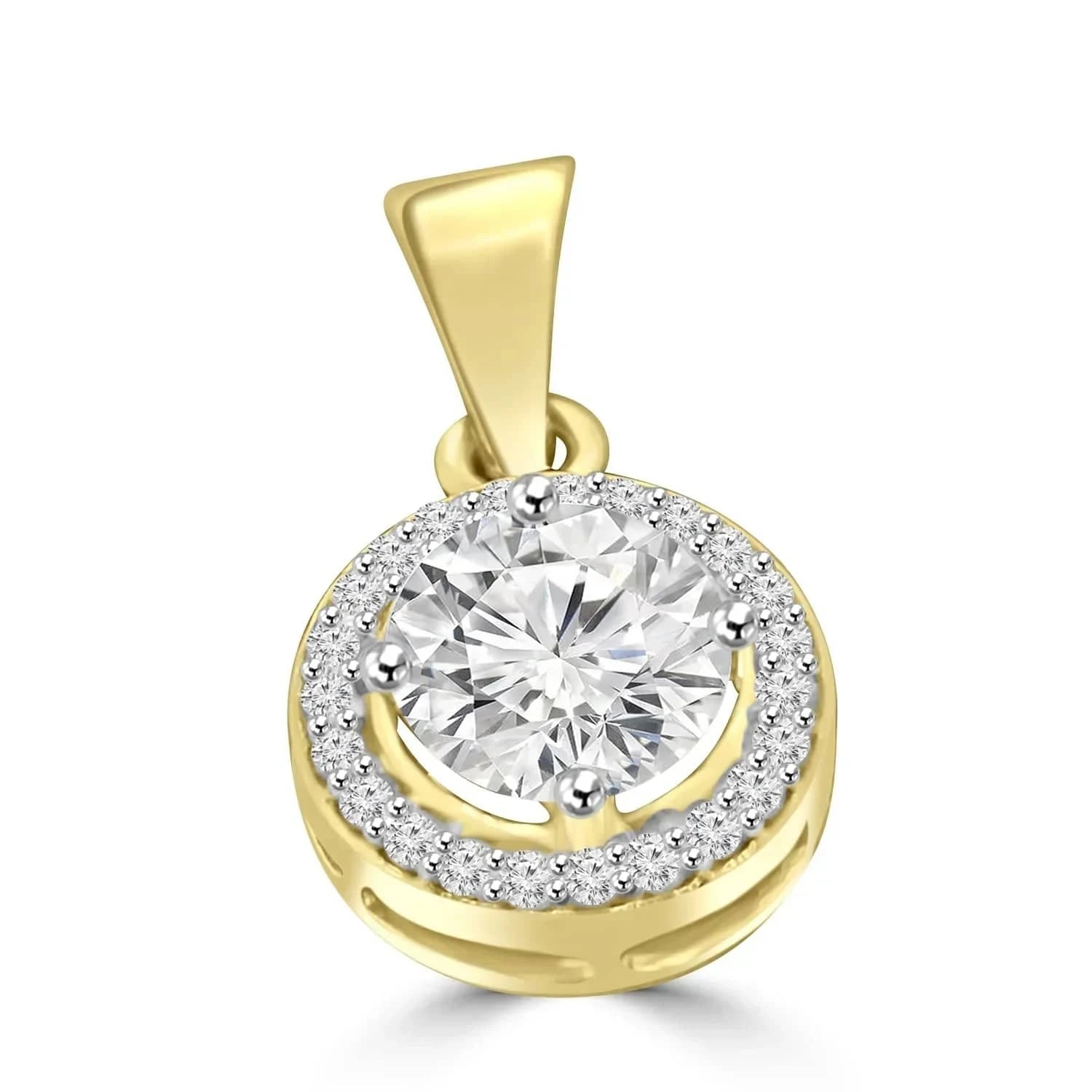 Buy Charm 3ct Round Halo Lab Diamond Pendant | Fiona Diamonds