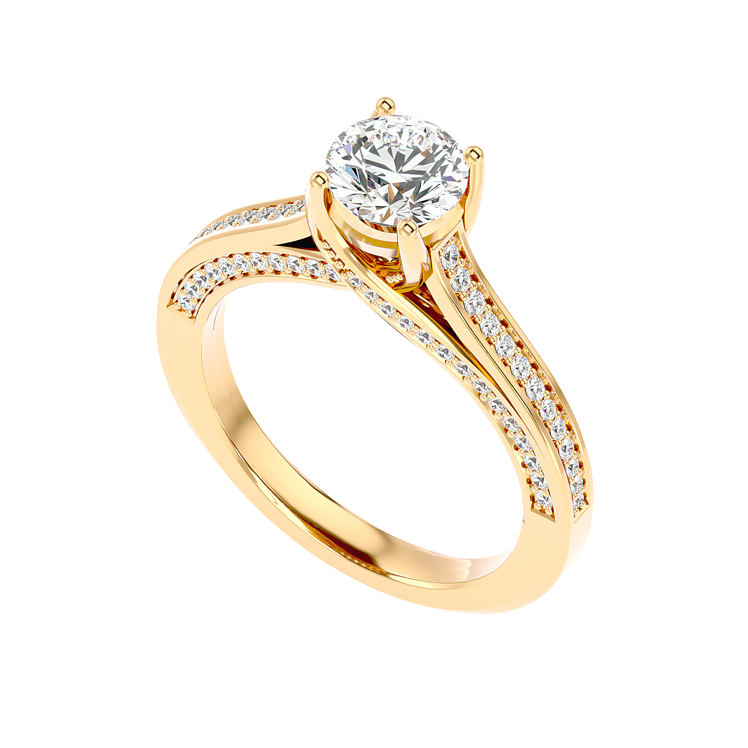 Buy Radiating 55 Pointer Round Lab Diamond Ring | Fiona Diamonds