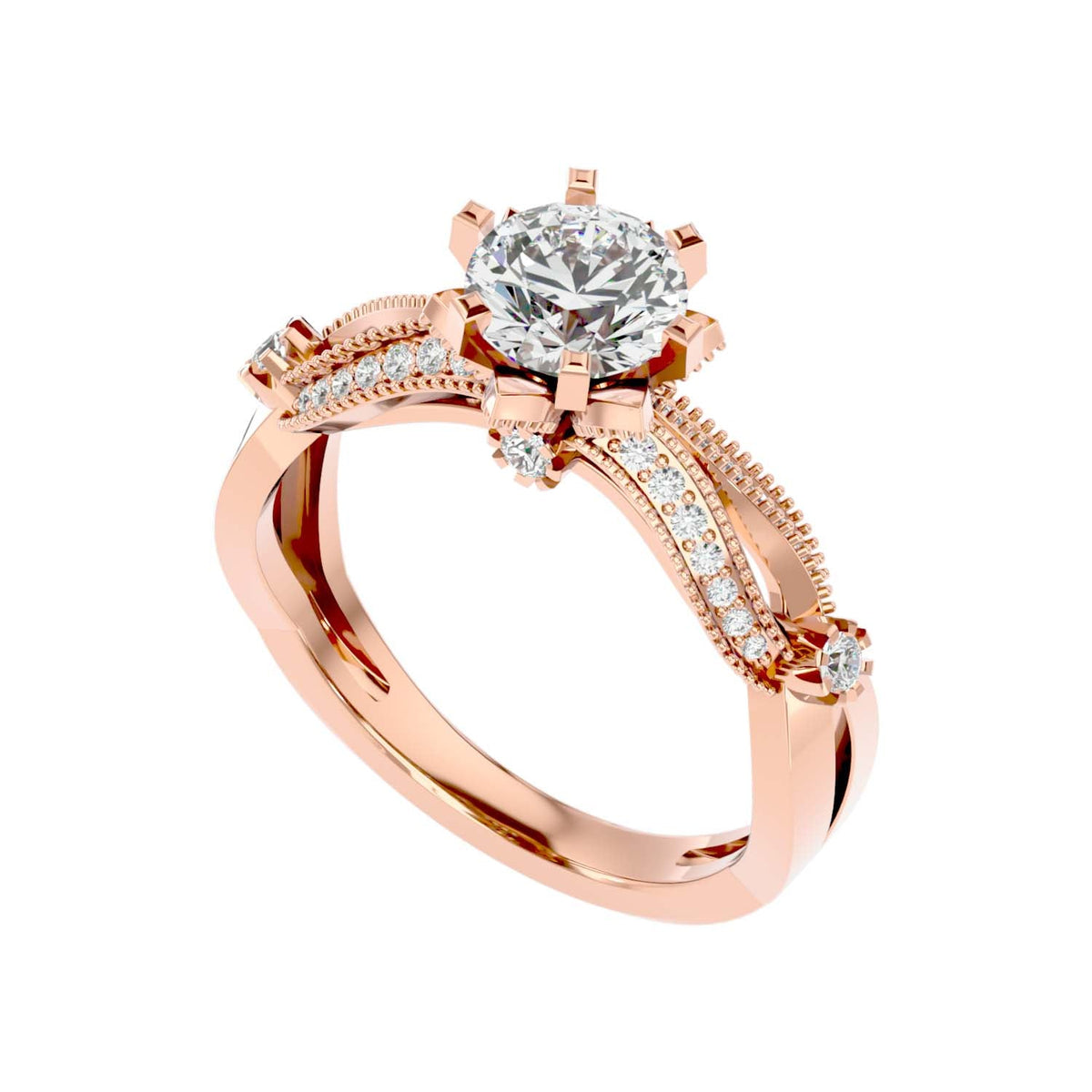 Ruban 60 Pointer Round Lab Diamond Ring | Fiona Diamonds