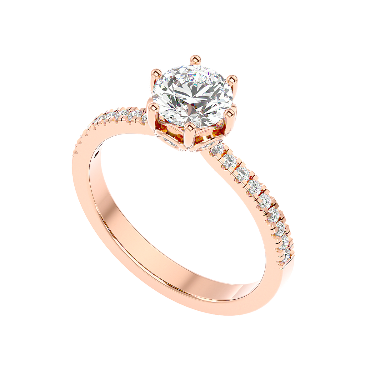 Classique 60 Pointer Round Lab Diamond Ring | Fiona Diamonds