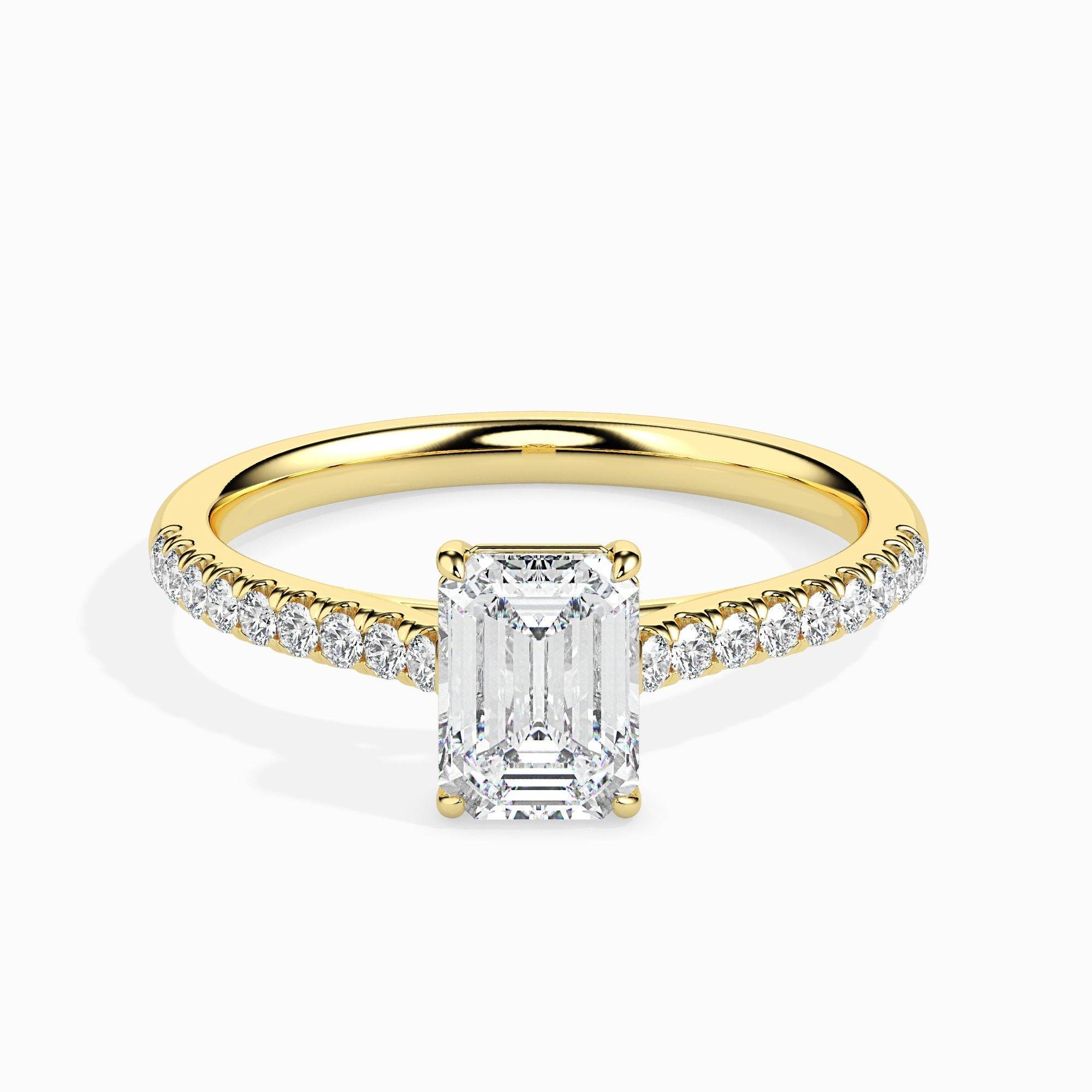 Buy 50 Pointer Emerald Lab Grown Diamond Bingle Solitaire Ring | Fiona ...